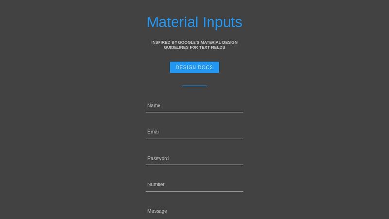 CSS-only Material Inputs