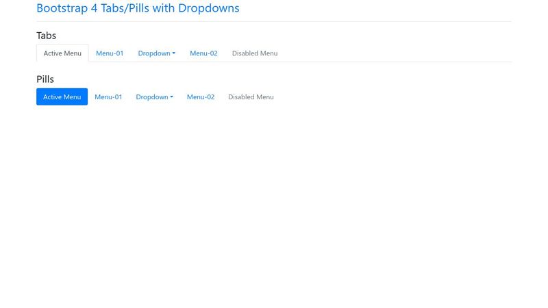 Bootstrap 4 Tabs/Pills with Dropdowns