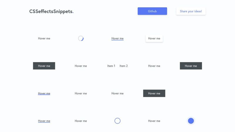 CSS Effects Snippets