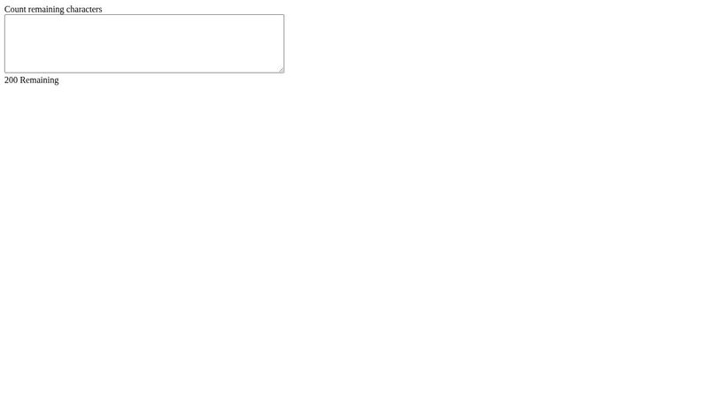 JavaScript Show Remaining Characters As You Type JavaScript Show Remaining Characters As You Type