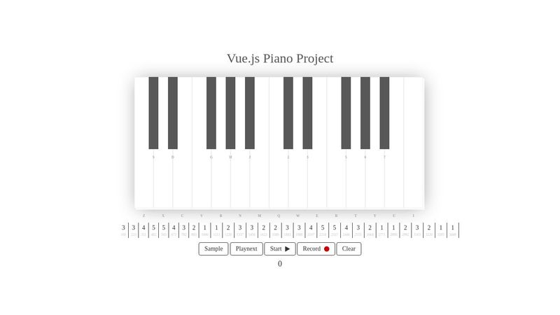 Interactive Piano in Vue.js