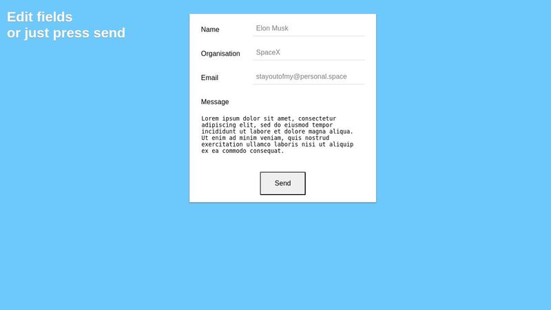 Form submission animation