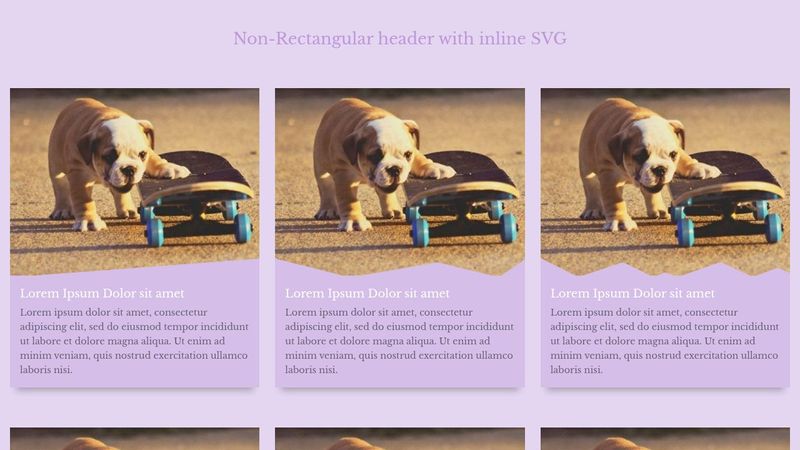 Non Rectangular Headers with inline SVG