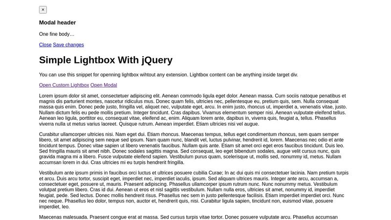 Simple lightbox with jQuery