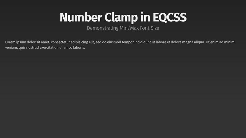 Number Clamp in EQCSS