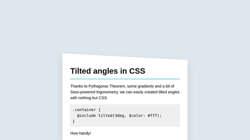 Tilted Angles in CSS