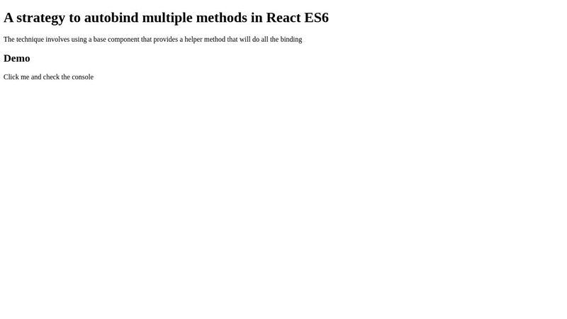 React ES6 autobind technique