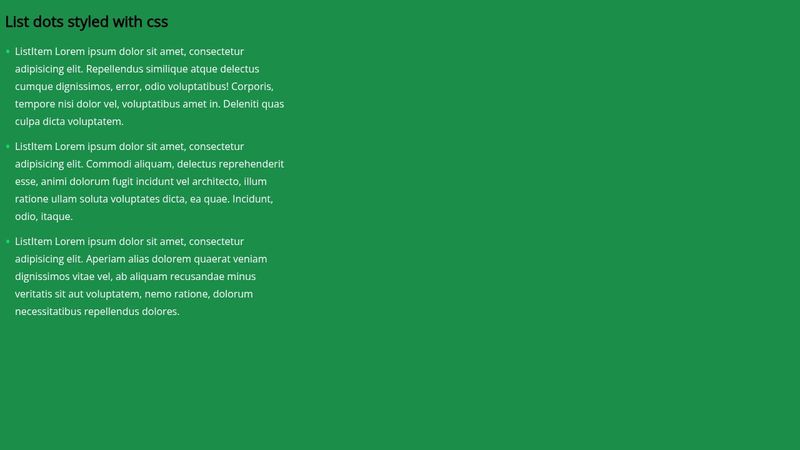List dots styled with CSS