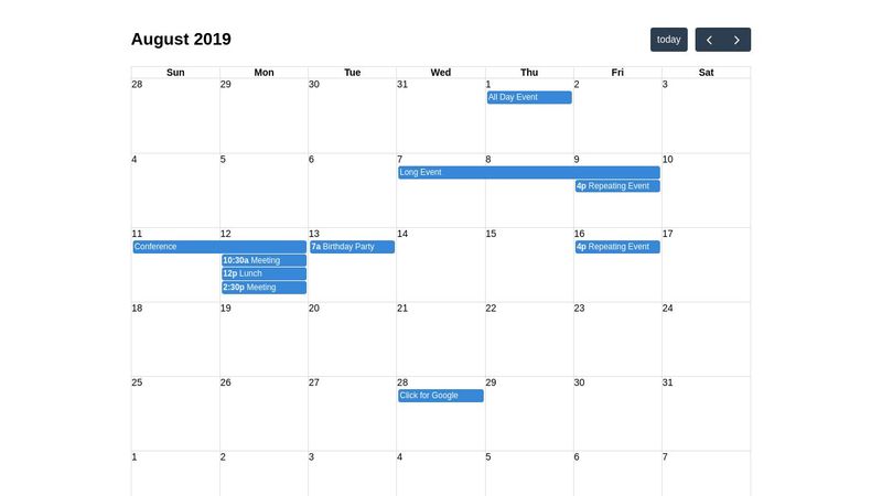 FullCalendar DayGrid with Tooltip