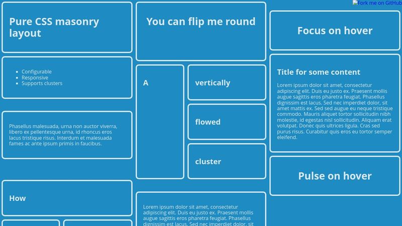 Pure CSS masonry layout w/ Flexbox