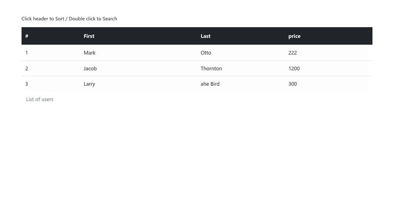 Table - Sort&Search by jQuery