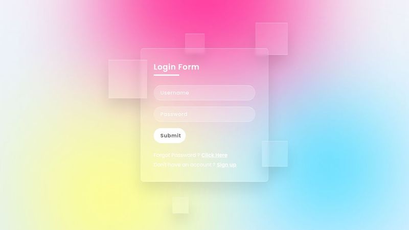 Glassmorphism Login Form using Html CSS