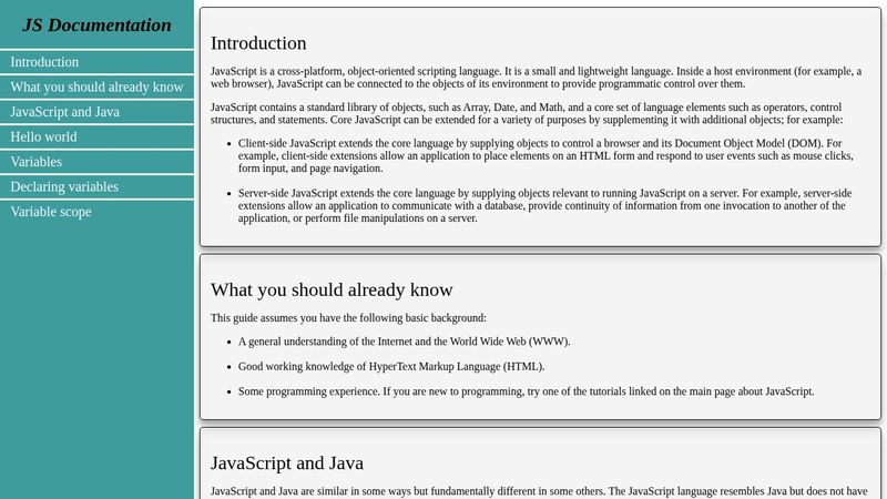 Technical Documentation Page
