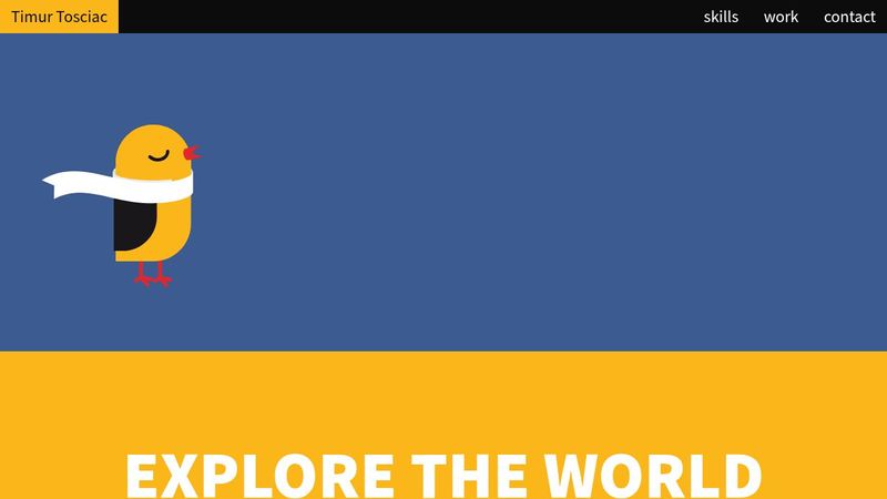 Portfolio with animated header