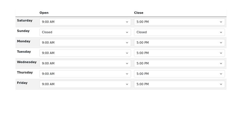 Dropdown within table