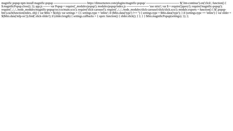 install - magnific popup