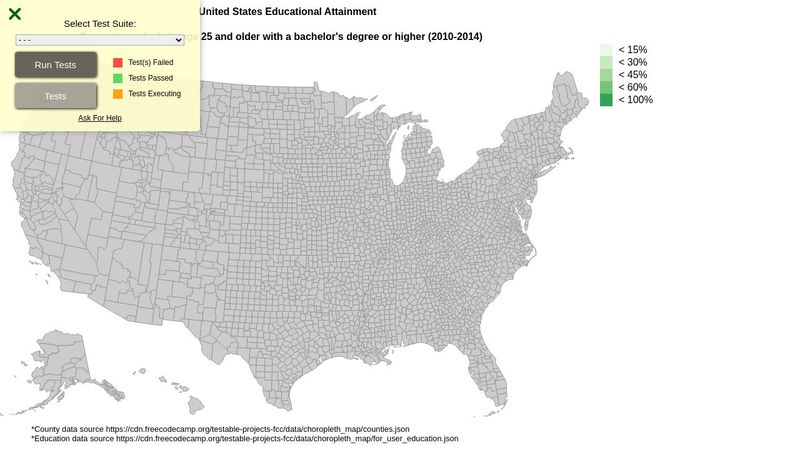 Visualize Data with a Choropleth Map using D3.js