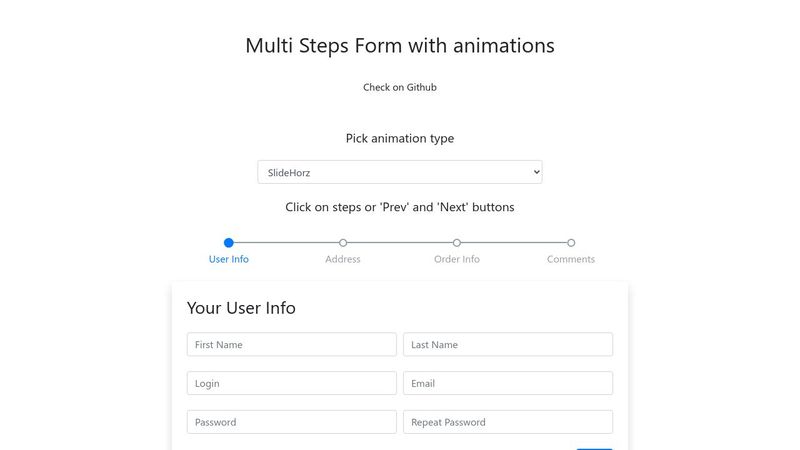 bootstrap 4 multi step form wizard