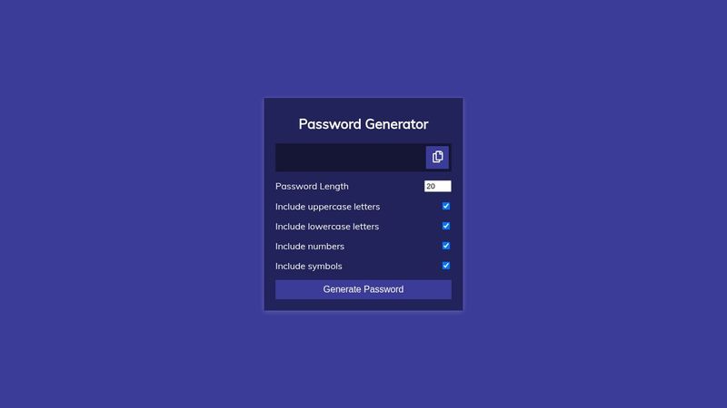CodePen - Strong Password Generator