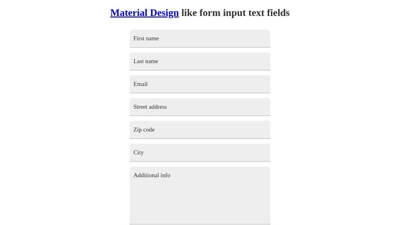 Material Design Form (CSS+JS)