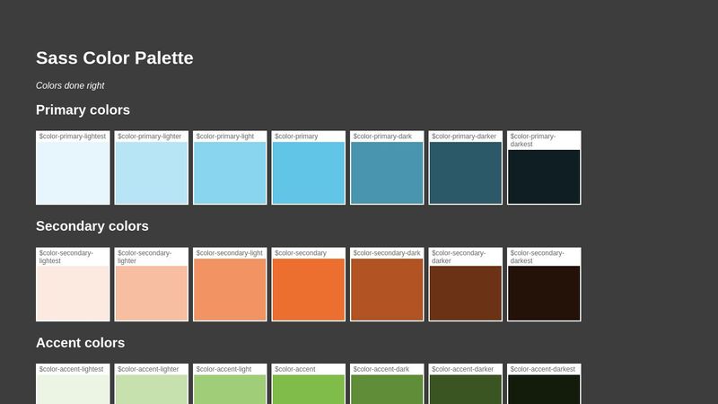 Sass Color Palette