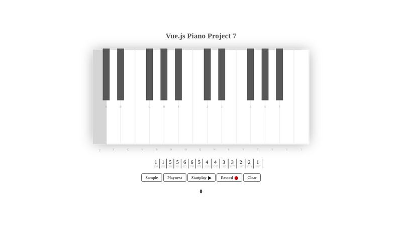 Project 7 Vue.js Piano Project