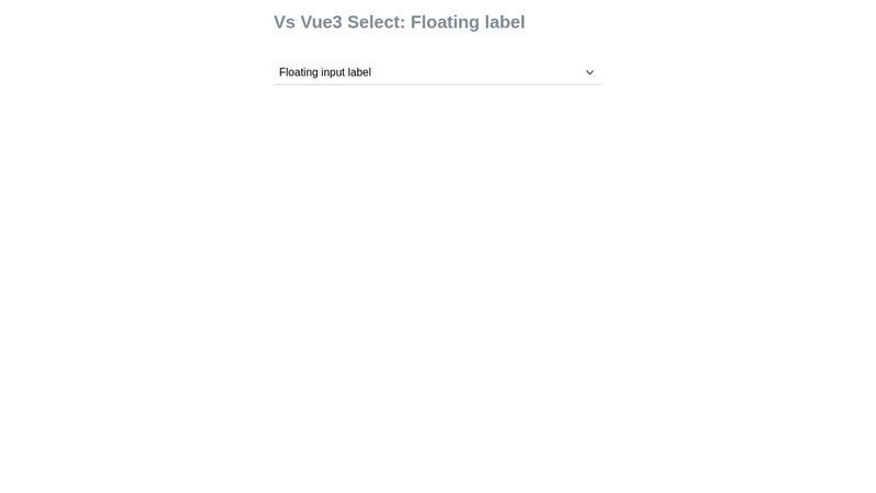 Vs Vue3 Select: Floating label