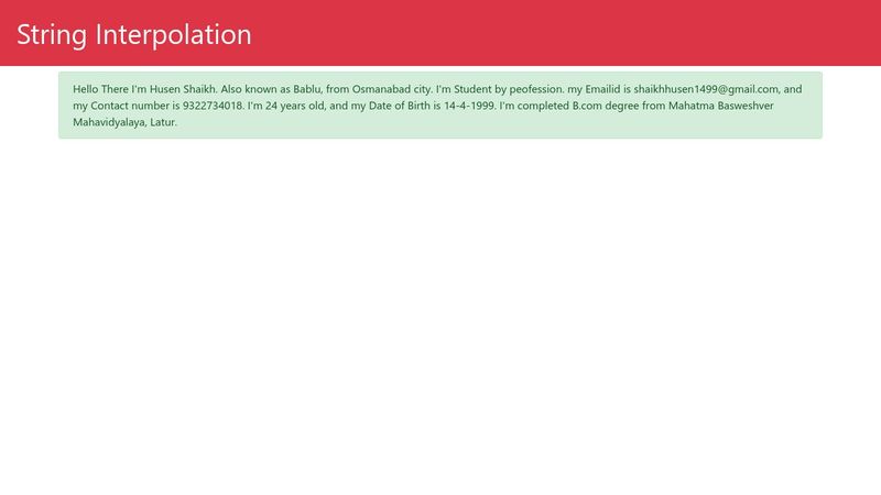 string interpolation of Object