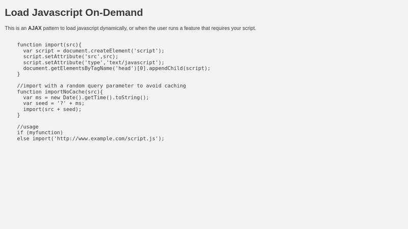 Load Javascript On-Demand