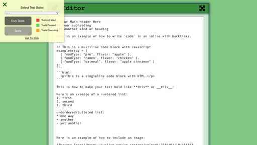 Front End Development Libraries Projects Build A Markdown Previewer Javascript The