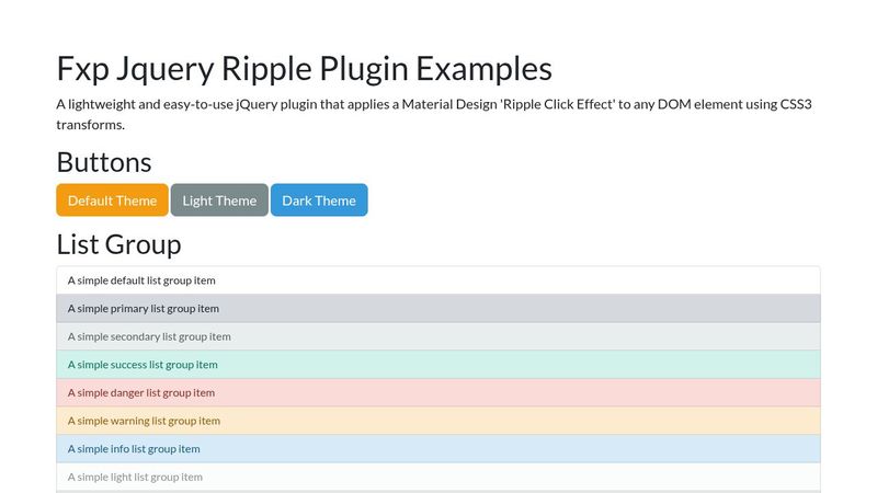 Fxp Jquery Ripple Plugin Examples