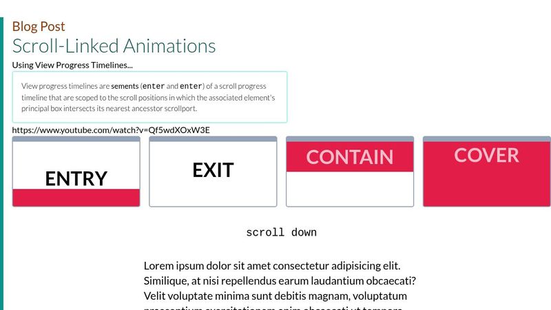 Scroll Linked Animations - using view progress timeline