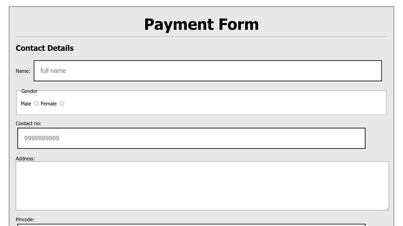 payment form