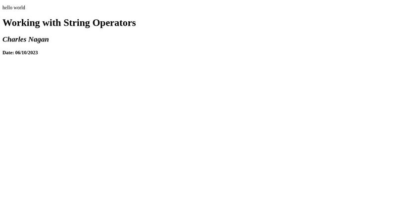 Lab - Working with String Operators C Nagan