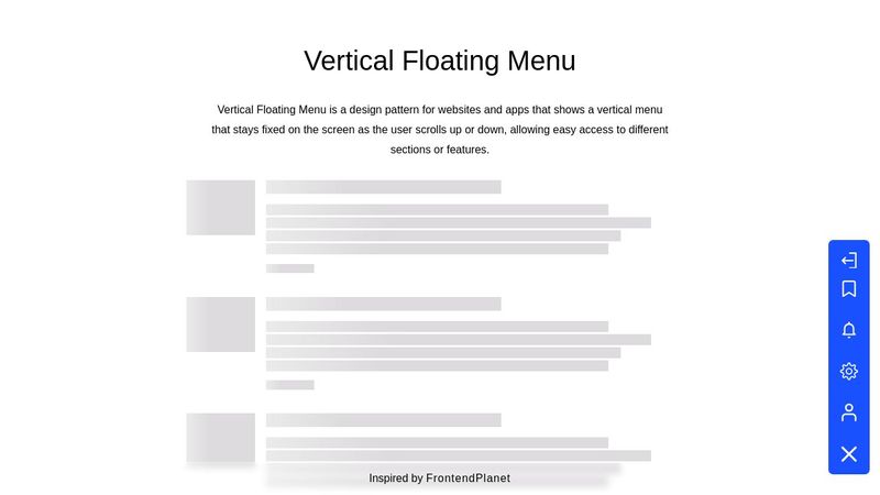 Vertical Floating Menu