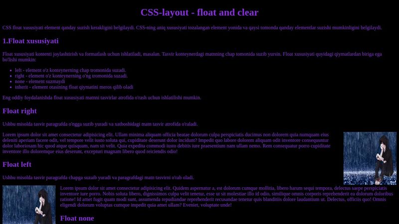 CSS - Float , Layout