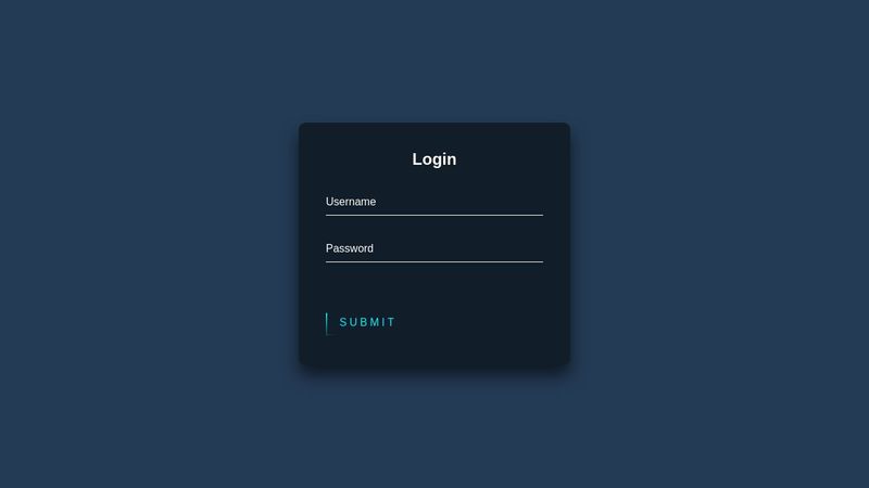 Login Form with floating placeholder and light button