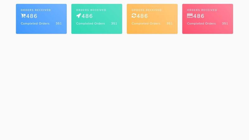 Bootstrap snippet and html example. Gradients dashboard cards