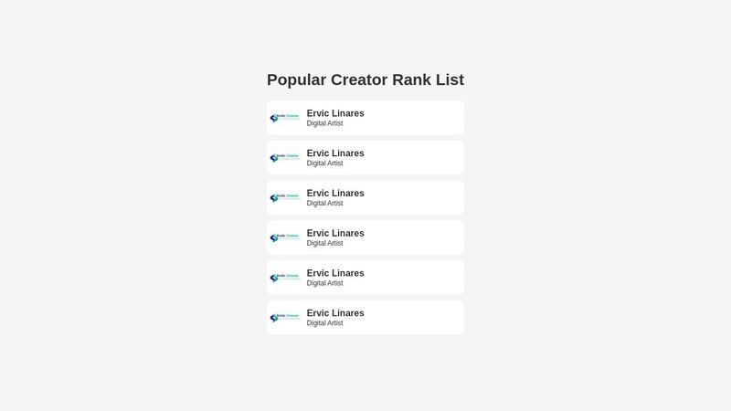 Css Rank List Ui Design With Hover Effect Html Css