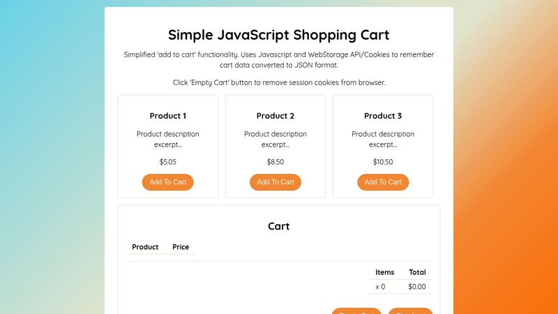 Javascript Shopping Cart