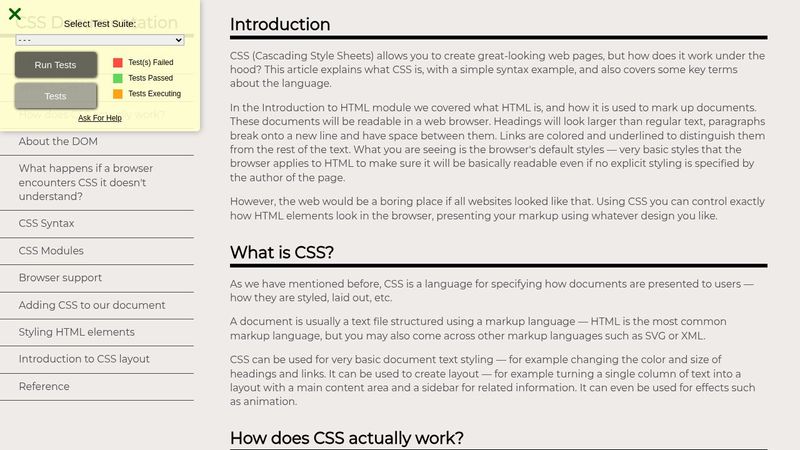 CSS Documentation Page