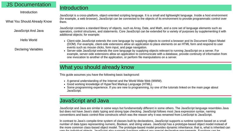 Technical Documentation Page