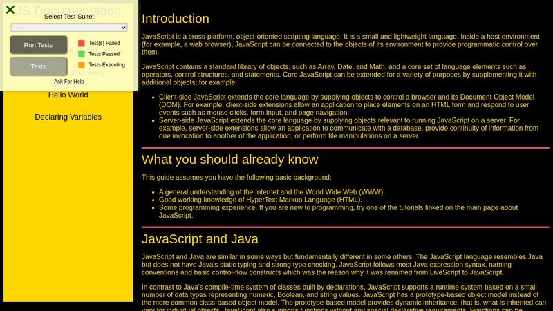 Technical documentation JS