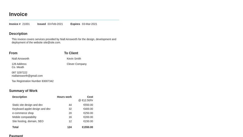Vue Invoice Template