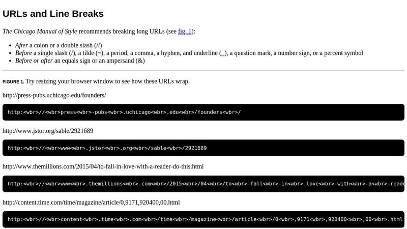 URLs and line breaks