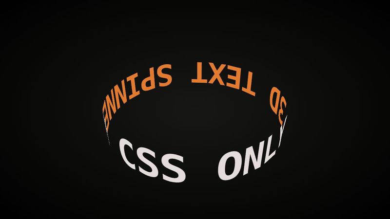 CSS Only - Mouse aware 3D Text Spinner