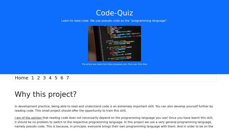 Code-Quiz (Learn to read code)
