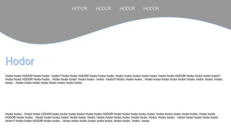 Responsive curved header and content with view width sized elements