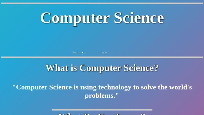 Computer Science Website Project