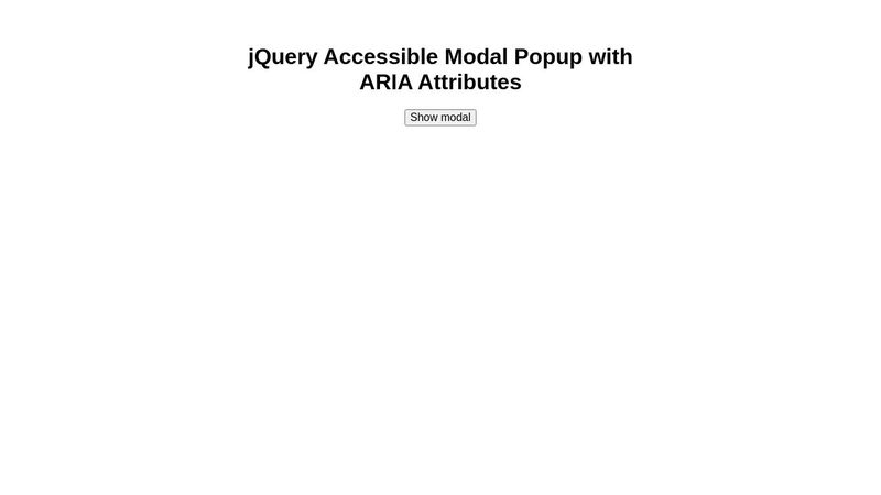 jQuery ARIA Accessible Modal Popup